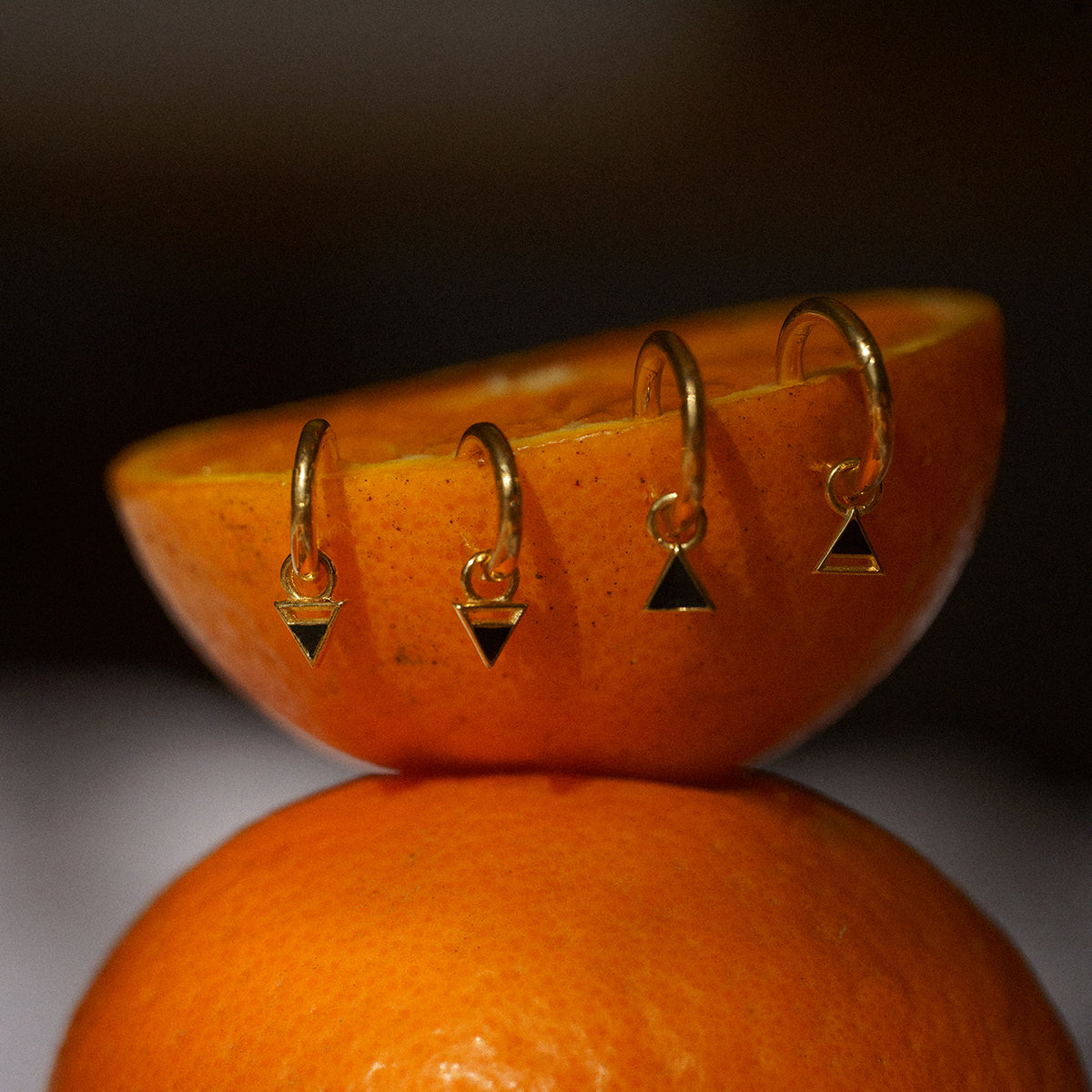 Four Elements Enamel Mini Hoop Earrings Gold - Rachel Entwistle