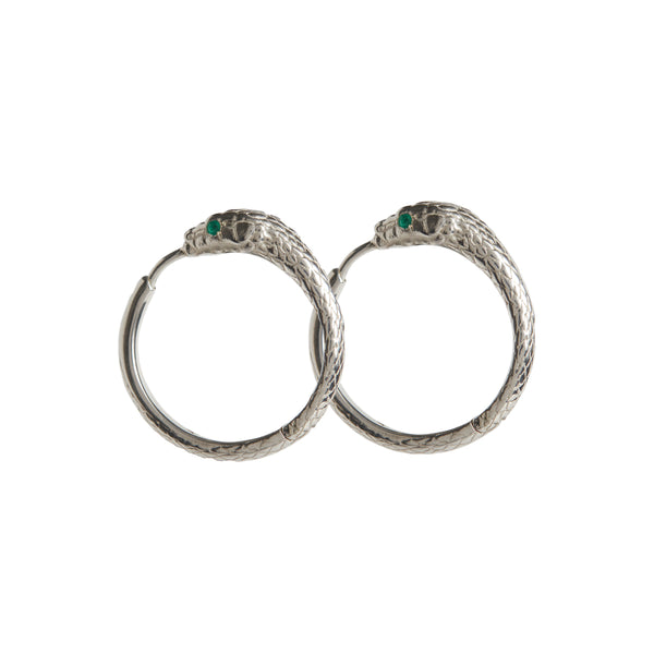 Ouroboros Snake Hoops Silver - Rachel Entwistle